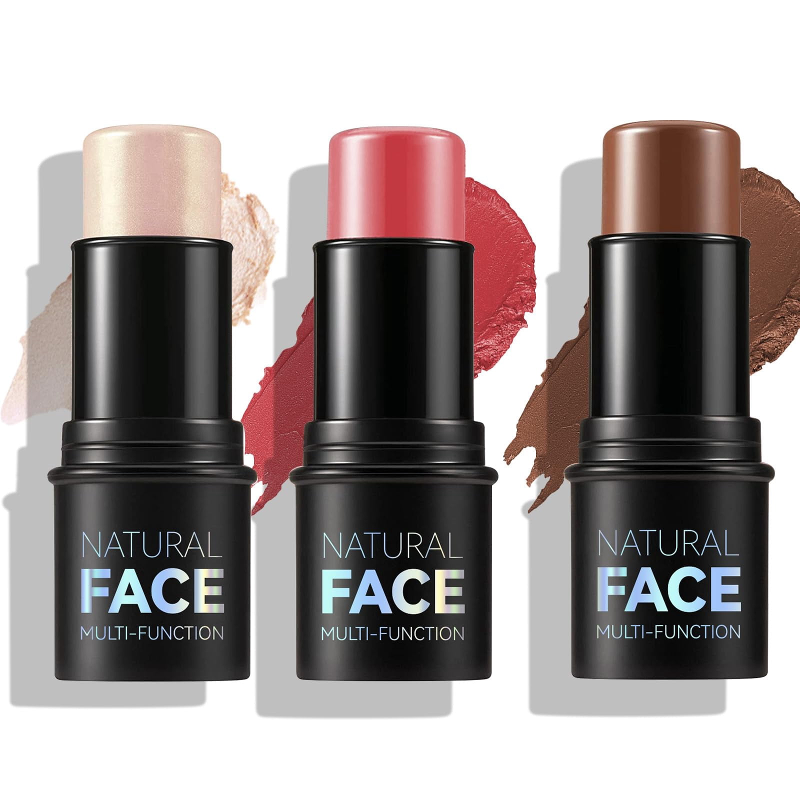 3 Pcs Face Contour Sticks Set, Shades with Highlighter & Contour ...