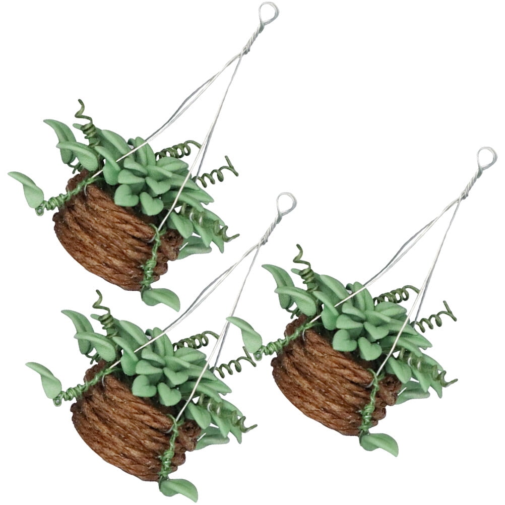 3 Pcs Fake Doll House Potted Plant Mini House Decoration 6.50X2.50X2 ...