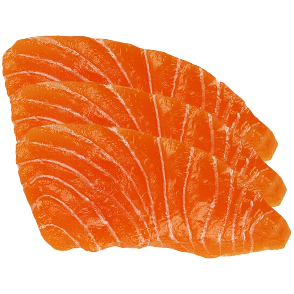 3 Pcs Fake Food Artificial Salmon Fillet Model Simulation Models Slices ...