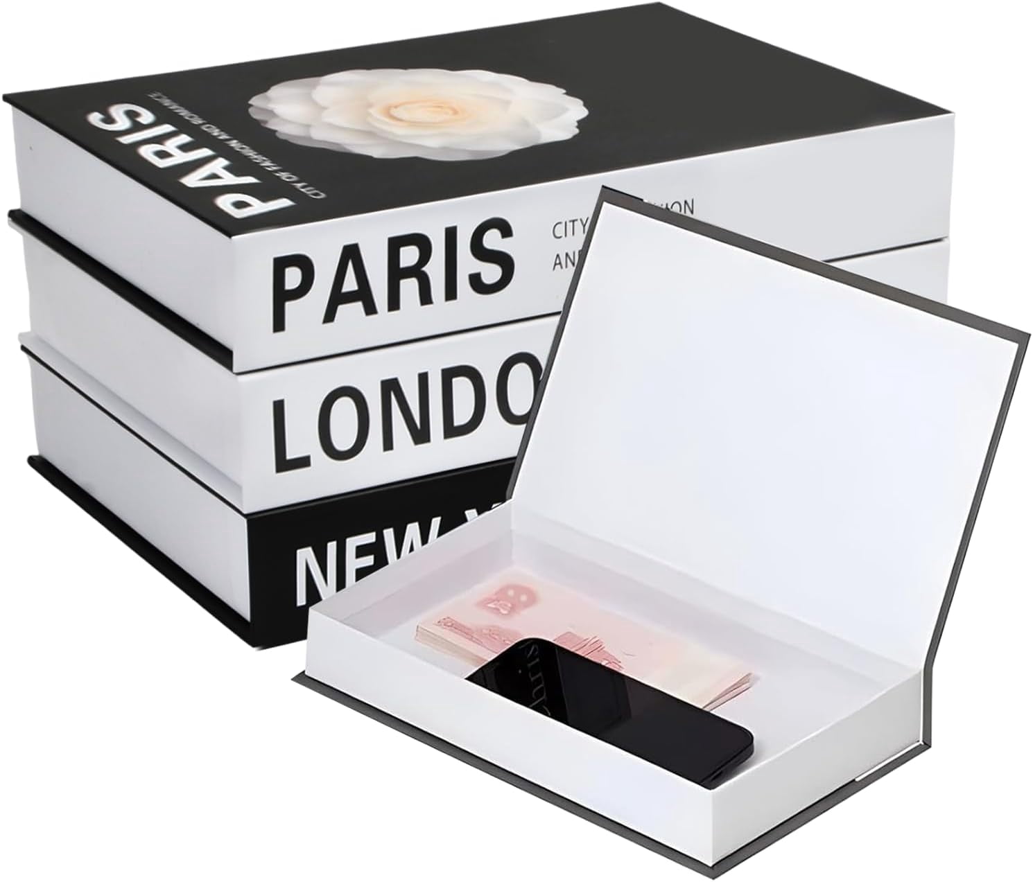 3 Pcs Faux Book Storage Box Set Decorative Books for Home Decor Enhance ...