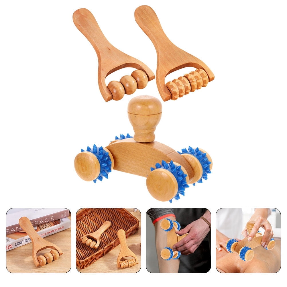 3 Pcs Feet Massager Muscle Roller Leg Scroll Wheel Neck And Shoulders