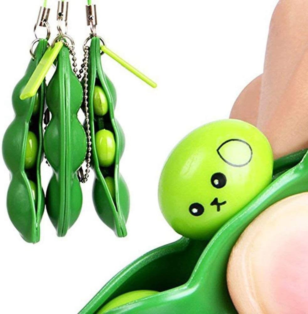 3 Pcs Fidget Toy Set, Squeeze-a-Bean Soybean Stress Relieving Playful ...