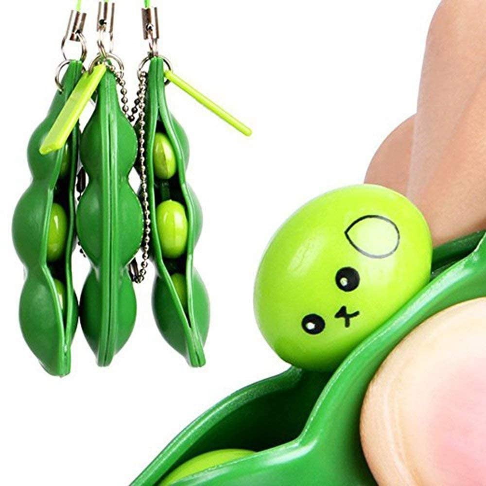 3 Pcs Fidget Toy Set, Squeeze-a-Bean Soybean Stress Relieving Playful ...