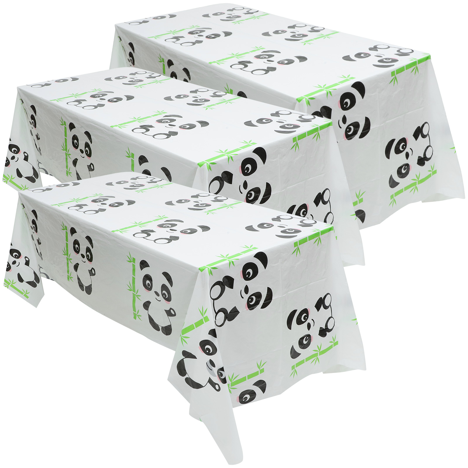 3 Pcs Figurine Panda Themed Table Cloth Tablecloth Creative Design ...