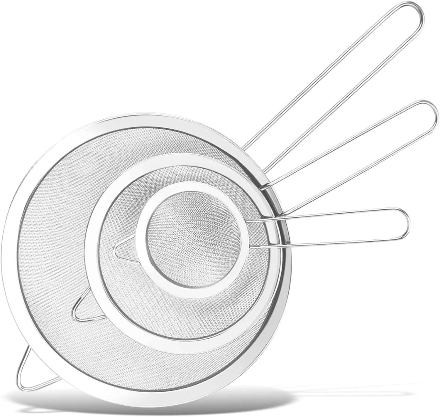 3 Pcs Fine Mesh Strainers Set with Handle, Food Strainers and Sifters ...