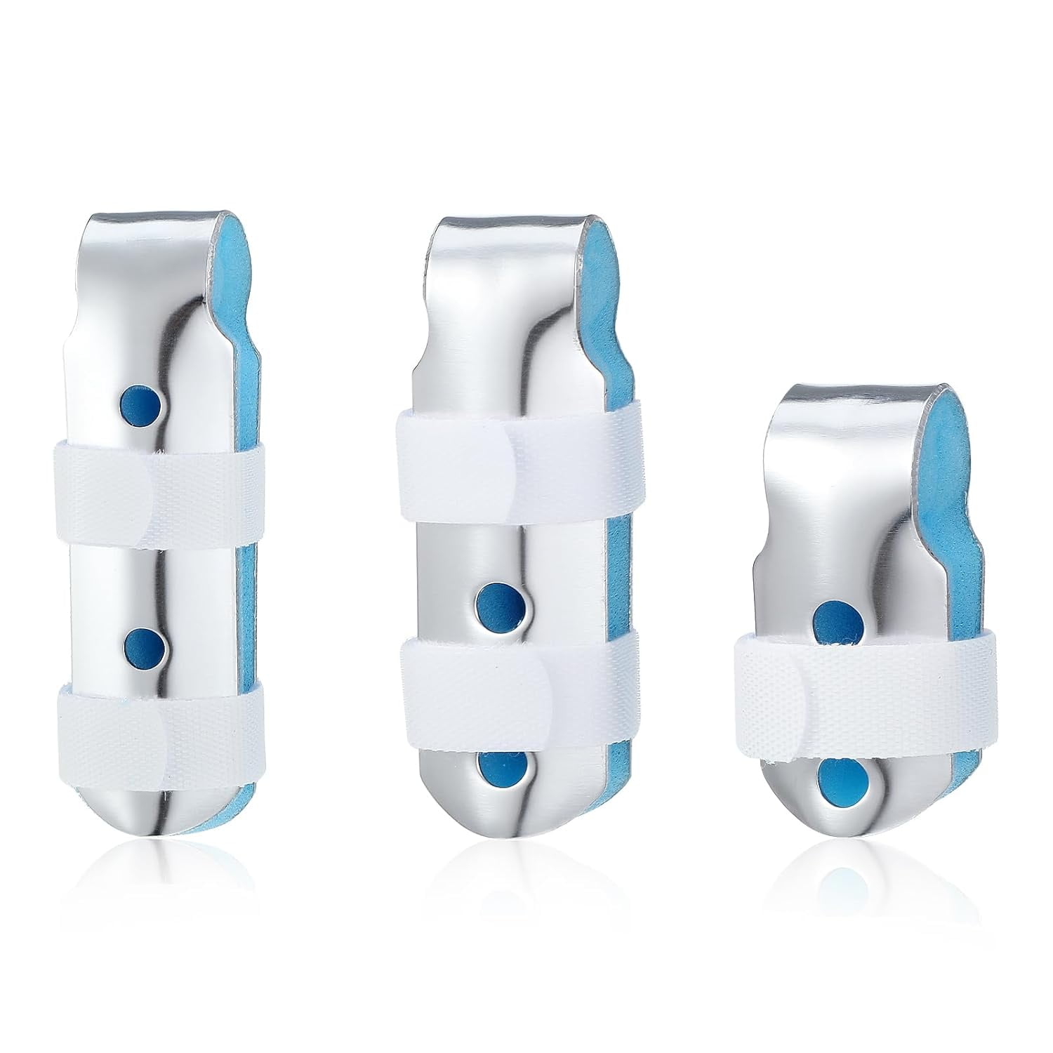 3 Pcs Finger Splint Metal Padded Finger Support Brace Finger Stabilizer ...