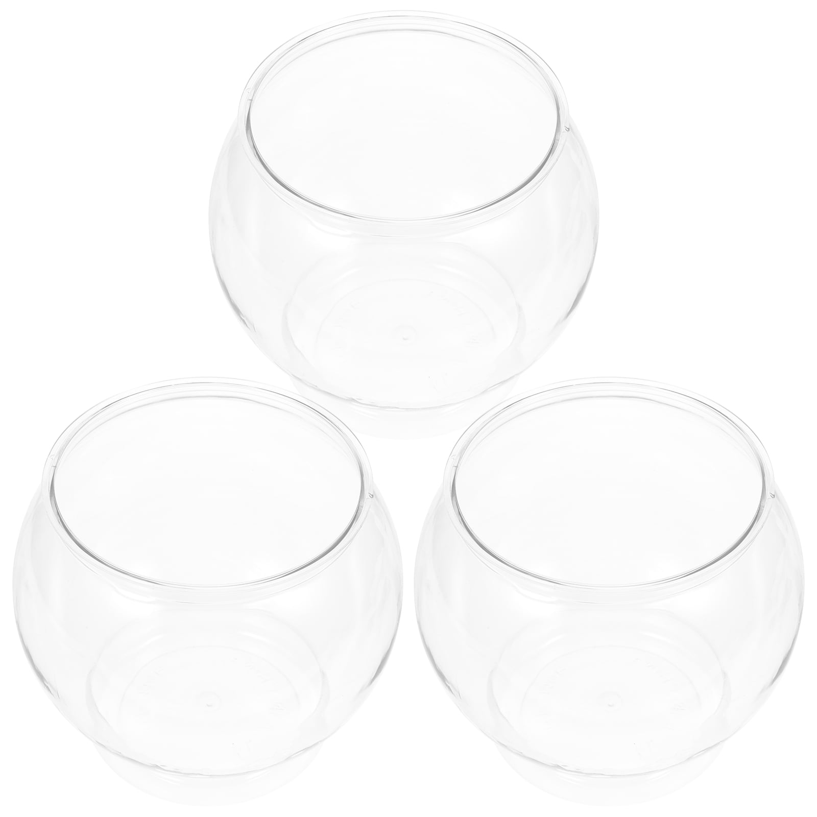 3 Pcs Fish Bowl Goldfish Aquariums Bowls Betta Tank Transparent ...