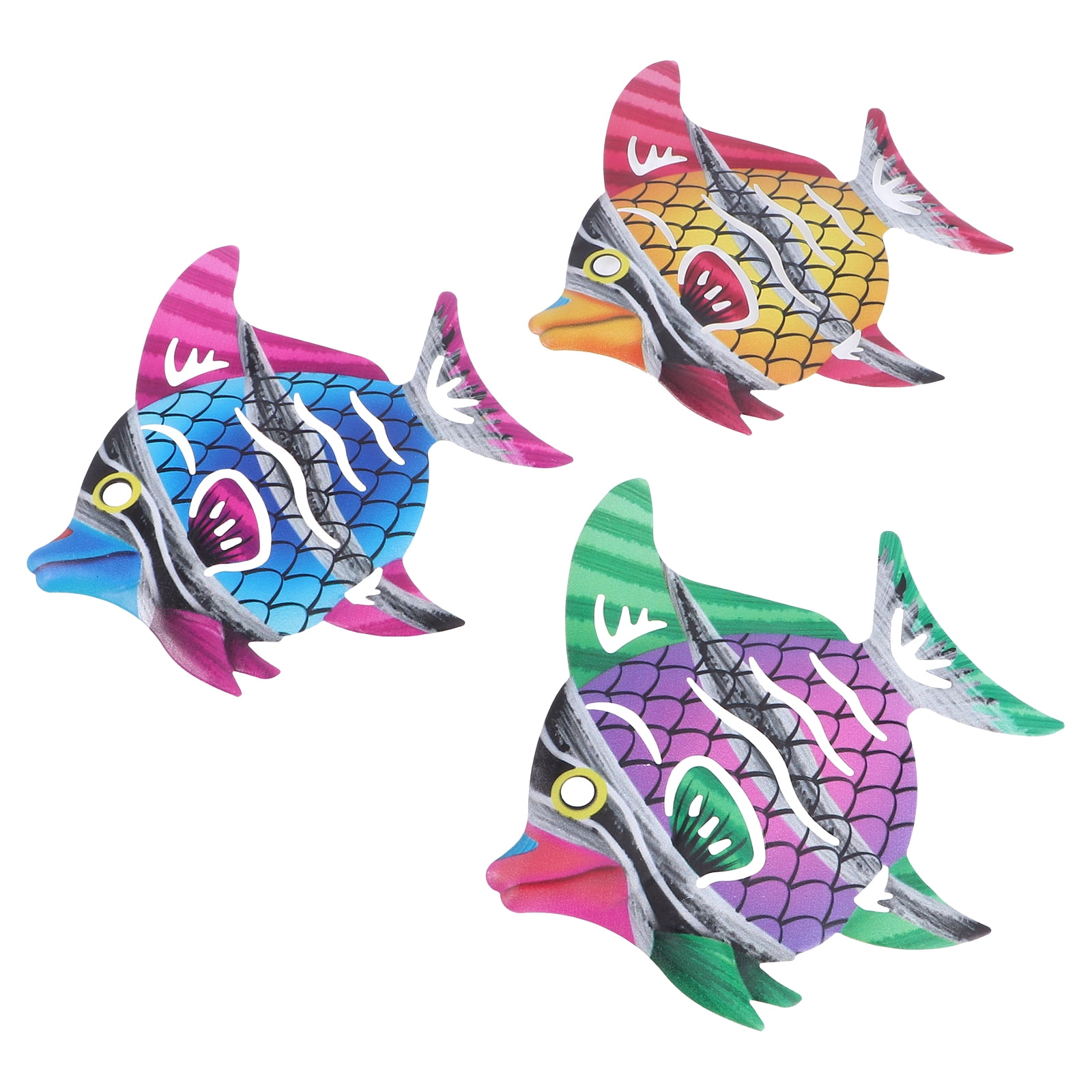 3 Pcs Fish Iron Decor Metal Wall Art for Living Room Mount Planter ...
