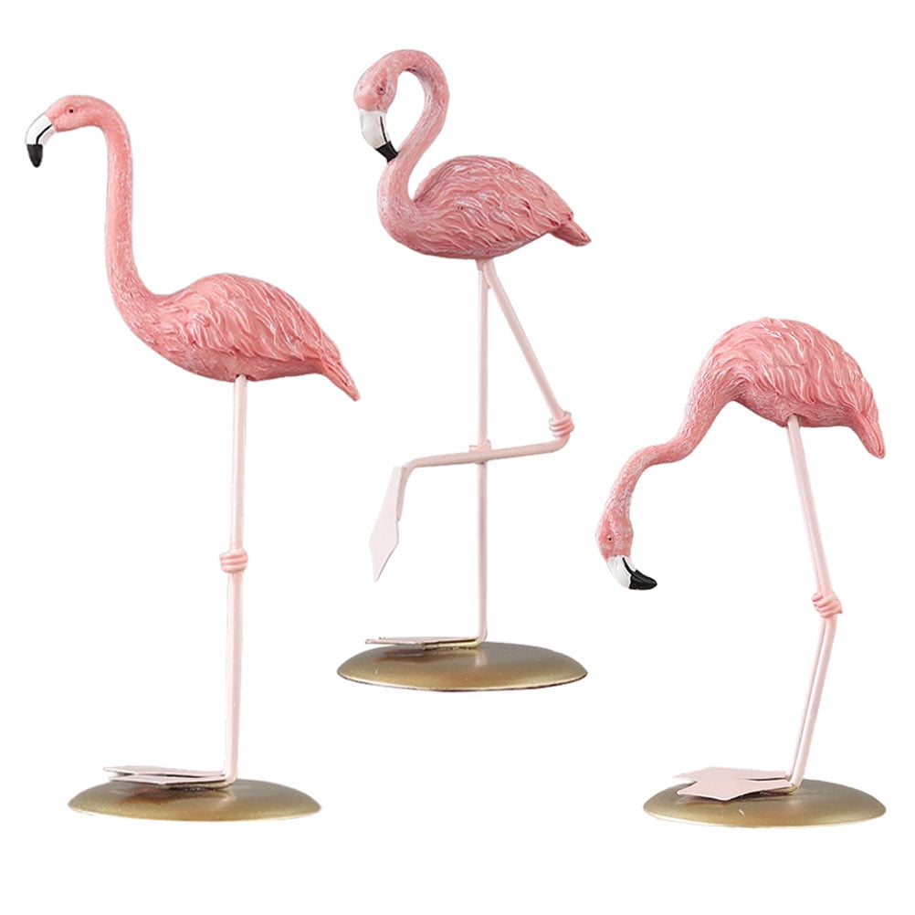 3 Pcs Flamingo Figurine Resin Statue Toy Mini Flamingos Office ...