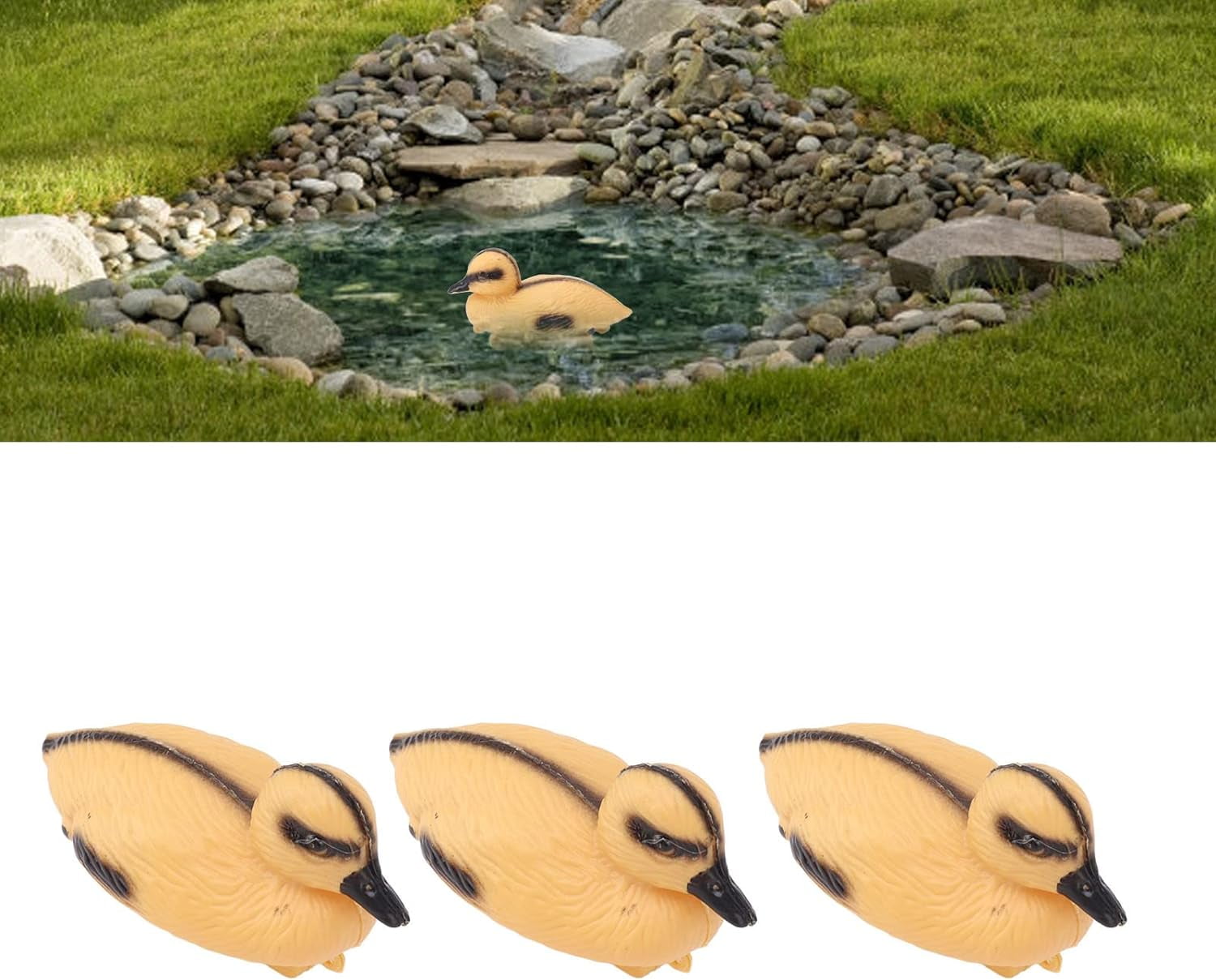 3 Pcs Floating Resin Yellow Duckling Pond Decoys, Plastic Duck Hunting ...
