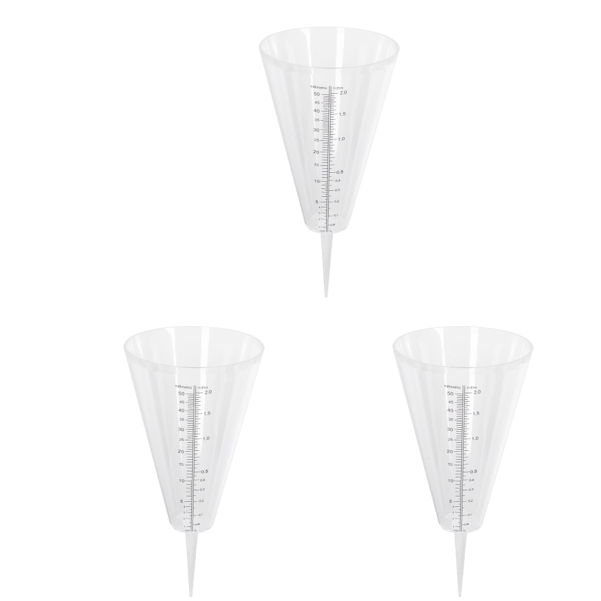 3 Pcs Flow Prism Cone Rain Cup Safe Gauge Fence Mounted - Walmart.com