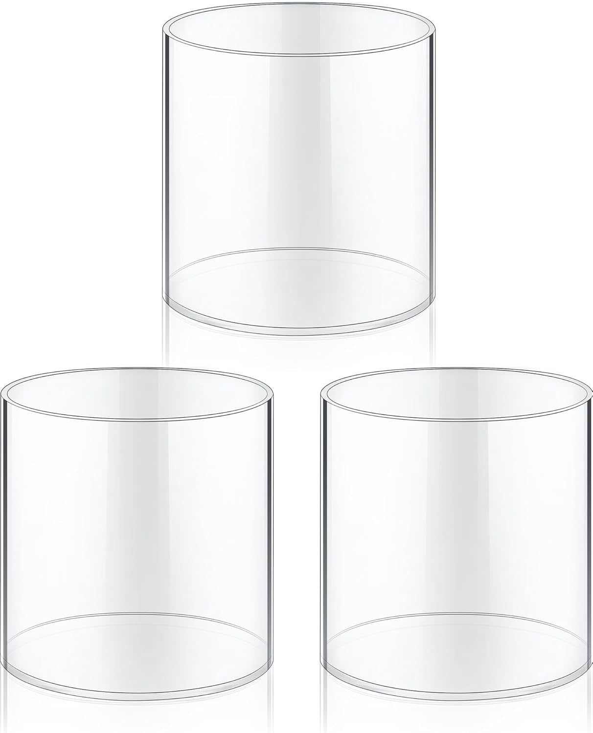 3 Pcs Flower Acrylic Vase Cylinders Round Decorative 4 x 4 in Vase ...