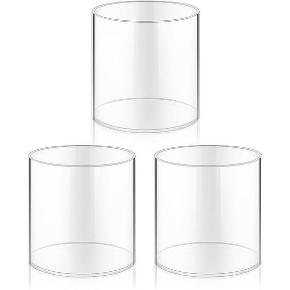 3 Pcs Flower Acrylic Vase Cylinders Round Decorative 4 x 4 in Vase ...