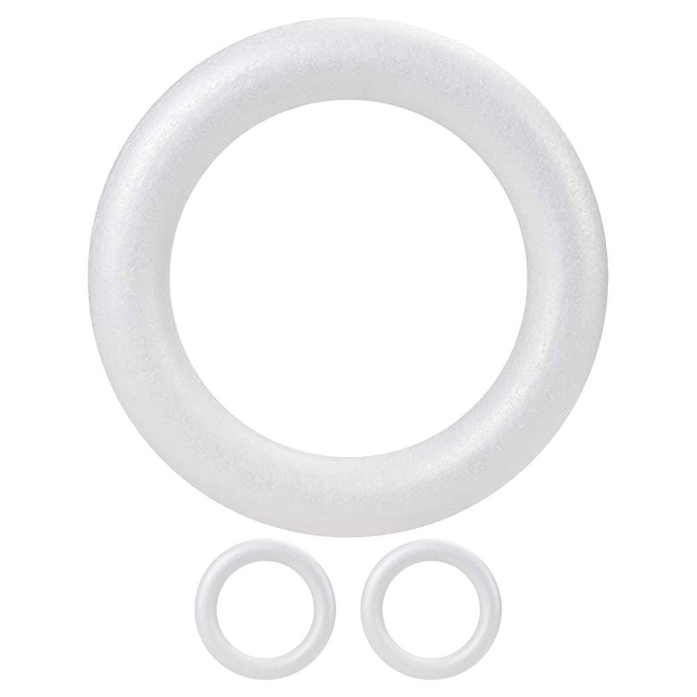 3 Pcs Foam Circles for Crafts Round Polystyrene Rings Decoration White ...