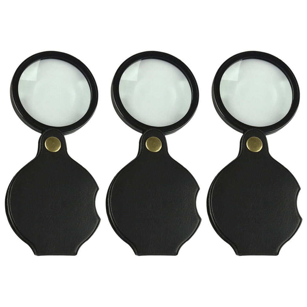 3 Pcs Folding Magnifying Glass Portable Magnifying Mirror Magnifying Glass Light