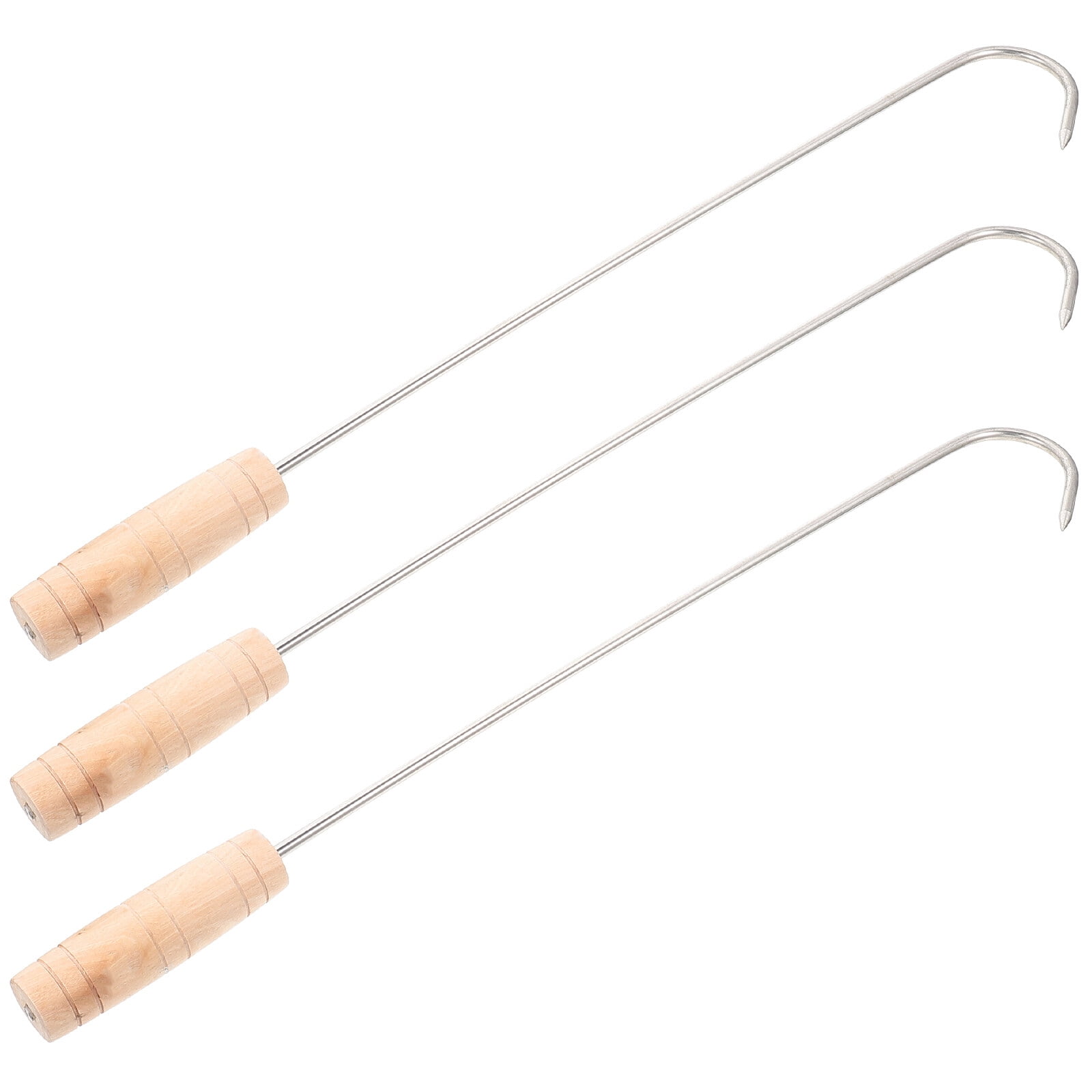 3pcs Stainless Steel BBQ Roasting Hook Meat Holder Kitchen Meat Hook ...