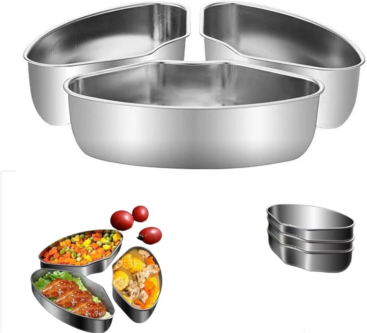 3 Pcs Food Steamer Box Tray Set ,Steamer Insert Kitchen Utensils ...