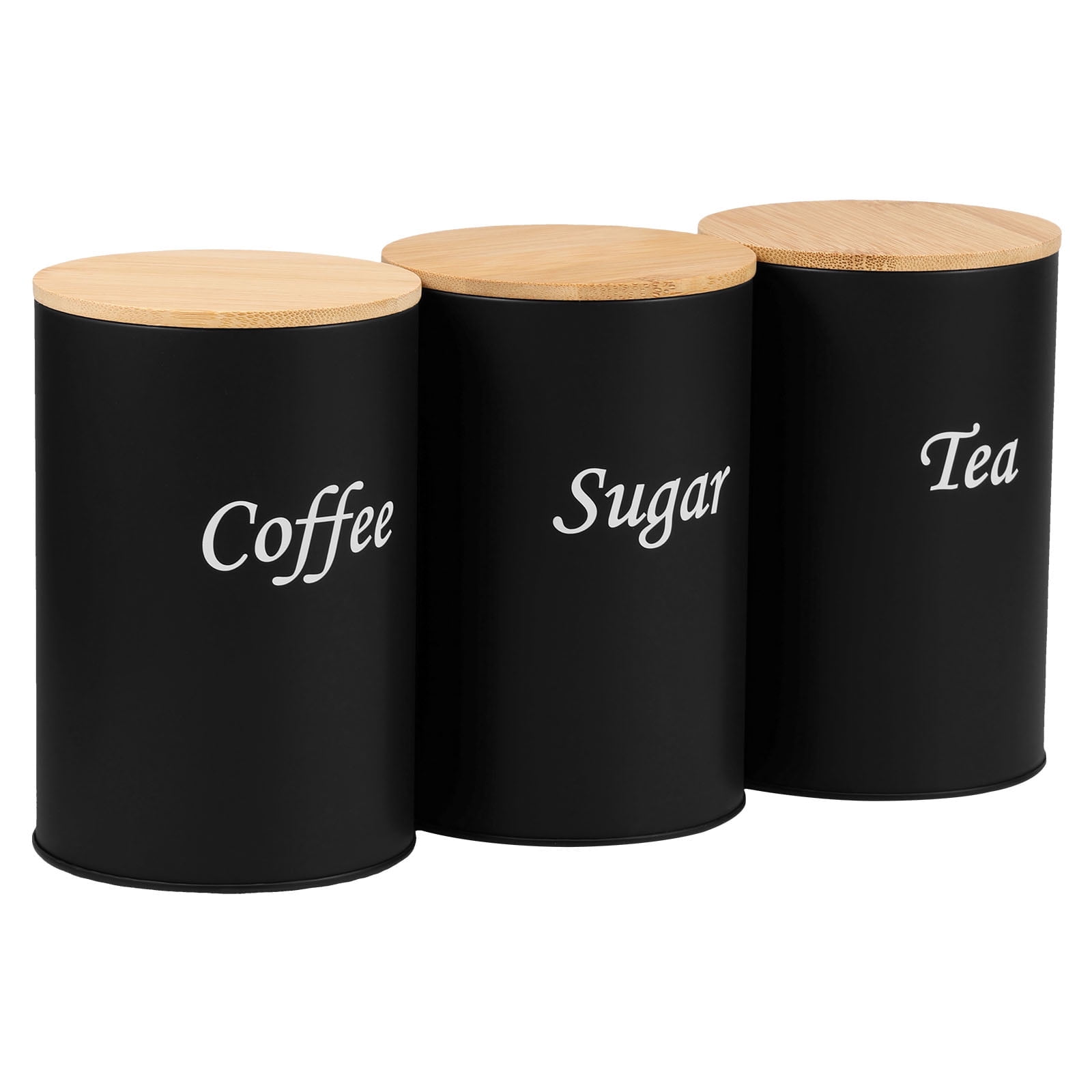 FYJUCPA Food Storage Canisters Set with Bamboo Lids, Iron Material, 9 ...