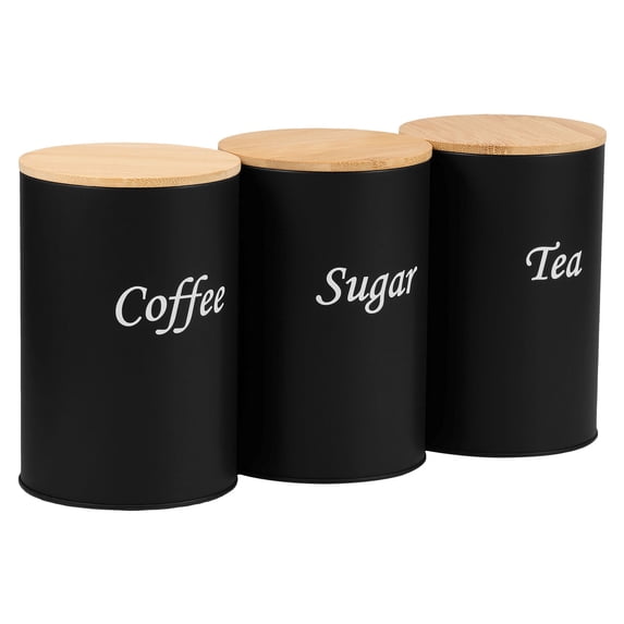 FYJUCPA Food Storage Canisters Set with Bamboo Lids, Iron Material, 9 ...
