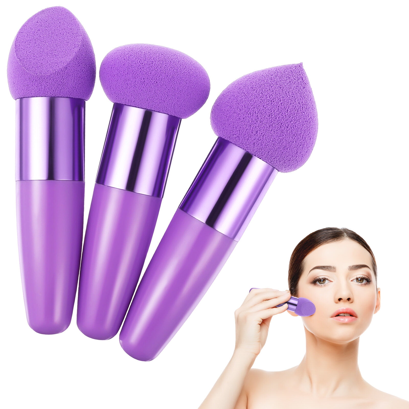 3-Piece Set: Professional Cosmetic Blending Foundation Sponges with ...