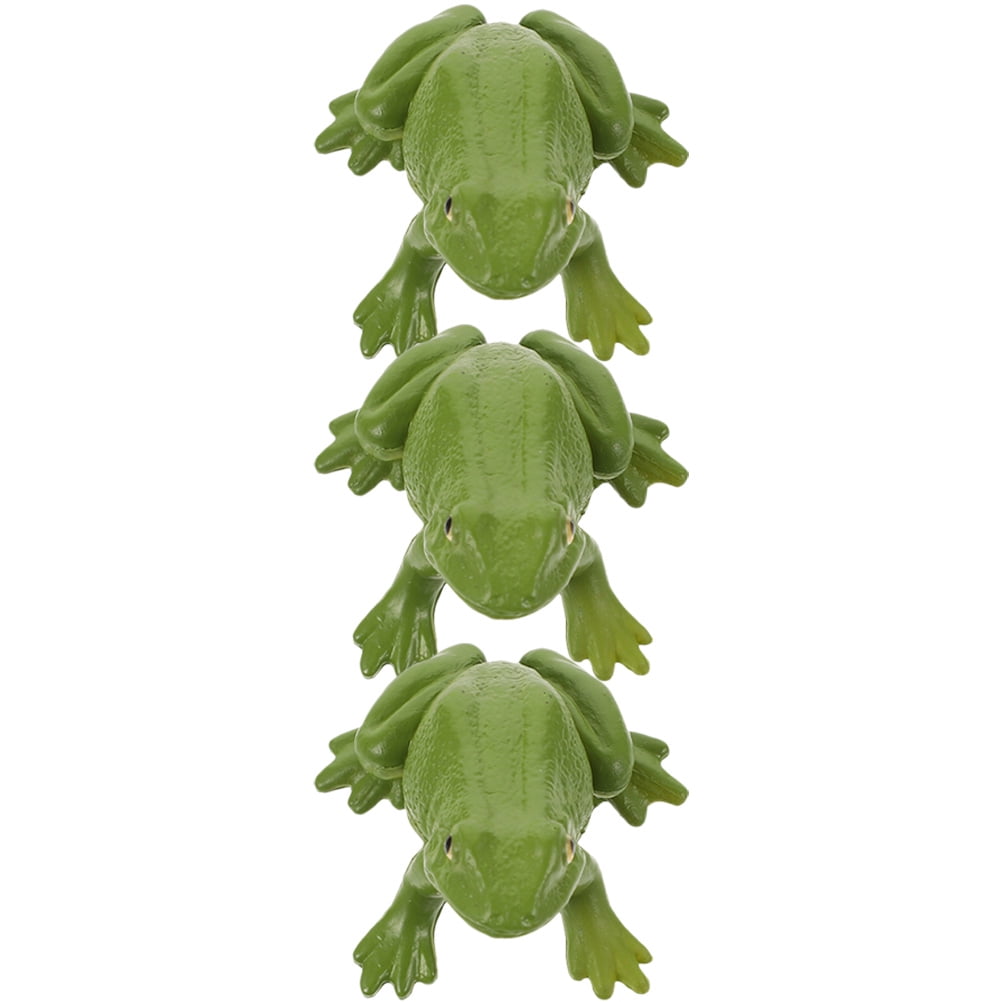 3 Pcs Frog Statue Animals Cognitive Props Frog Toy Frog Model Small ...