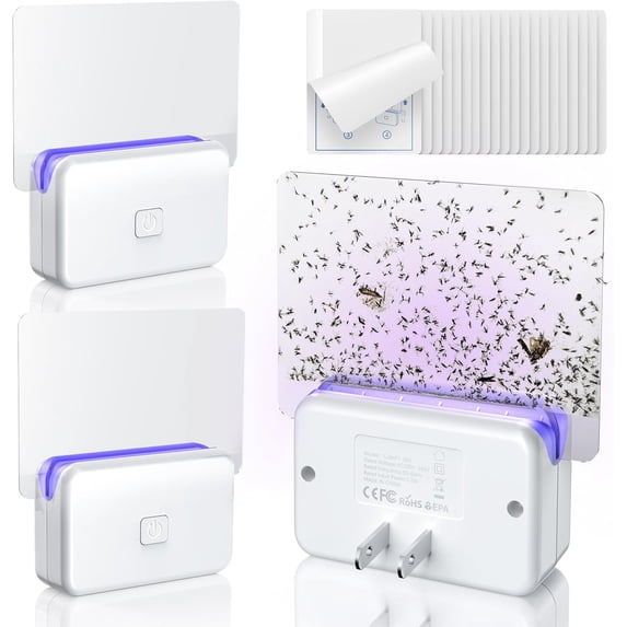 3 Pcs Fruit Fly Traps for Indoors (3 Device+20 Refills) Plug in Fly ...