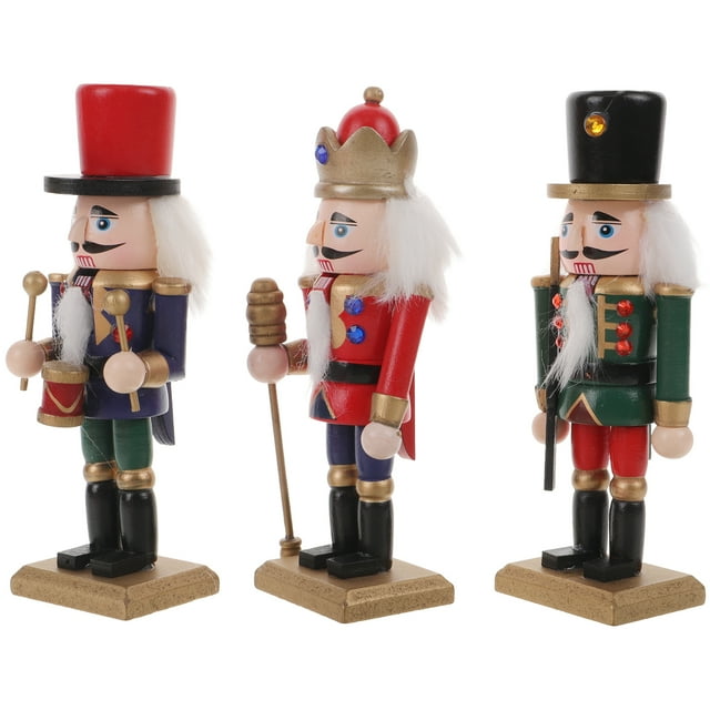 3 Pcs Giant Nutcracker Chubby Puppet Display Colorful Soldier Decor ...