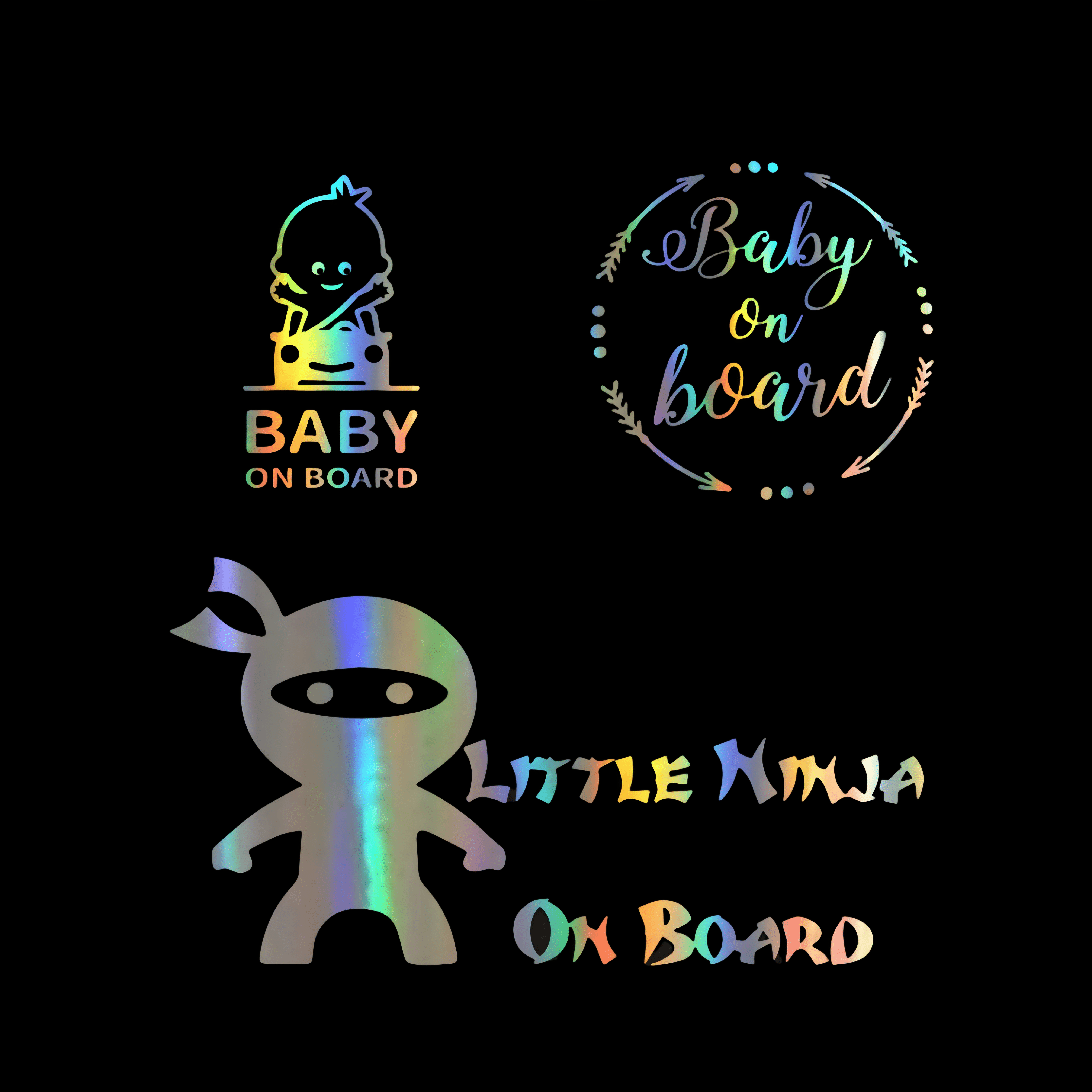 3 Pcs Gleaminglife Baby in Car Stickers for Baby, Removable Safety ...