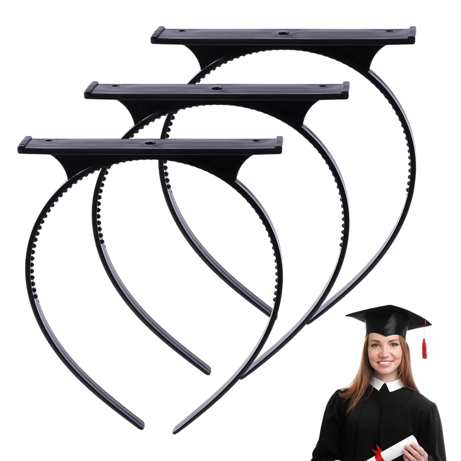 3 Pcs Graduation Cap Headband Insert with Stickers Grad Cap Headband ...