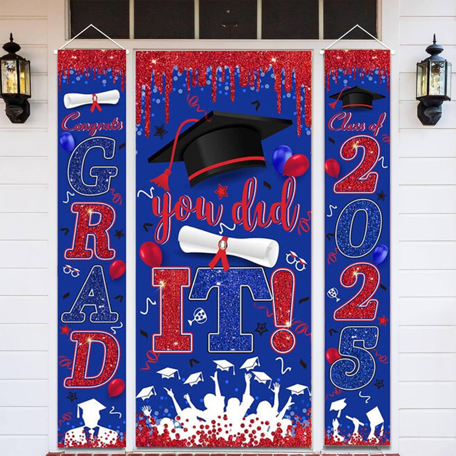 3 Pcs Graduation Door Decorations Class of 2025, Graduation Congrats ...
