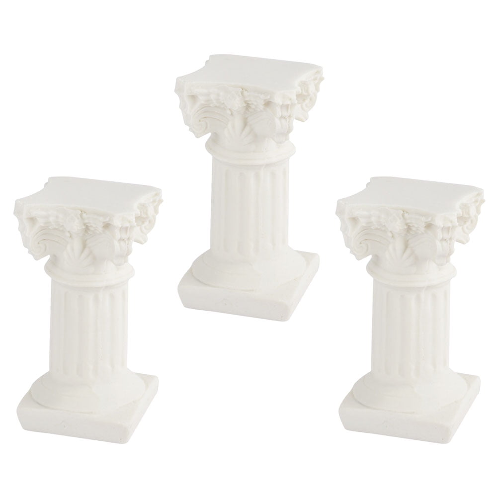 HOMEMAXS 3Pcs White Resin Greek Column Statues for Sand Table ...
