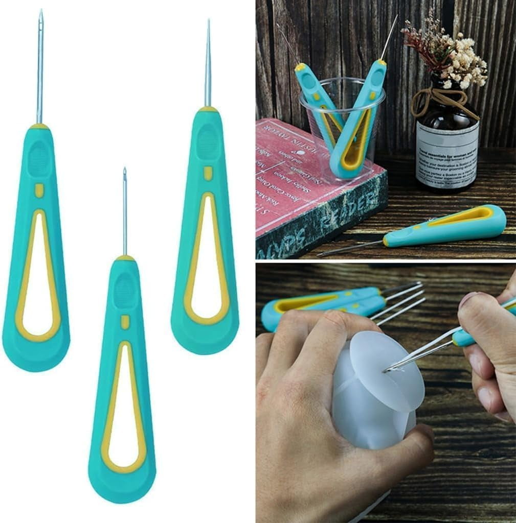 3 Pcs Green Round Hole Cone Hand Drills Punch Needle Candles Wick Tools ...