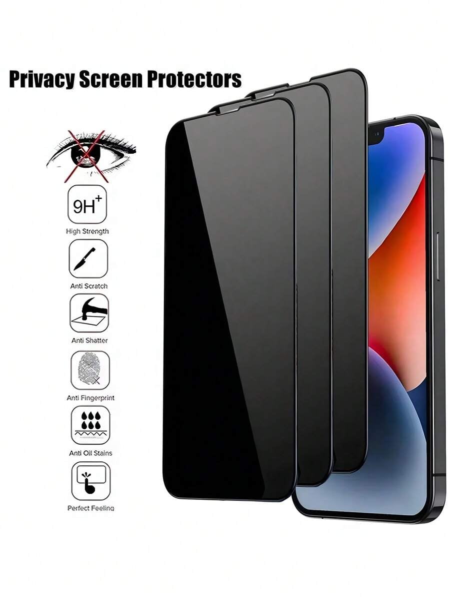 3 Pcs HD Clear Anti-Spy Privacy Screen Protector For IPhone 16 Pro Max ...