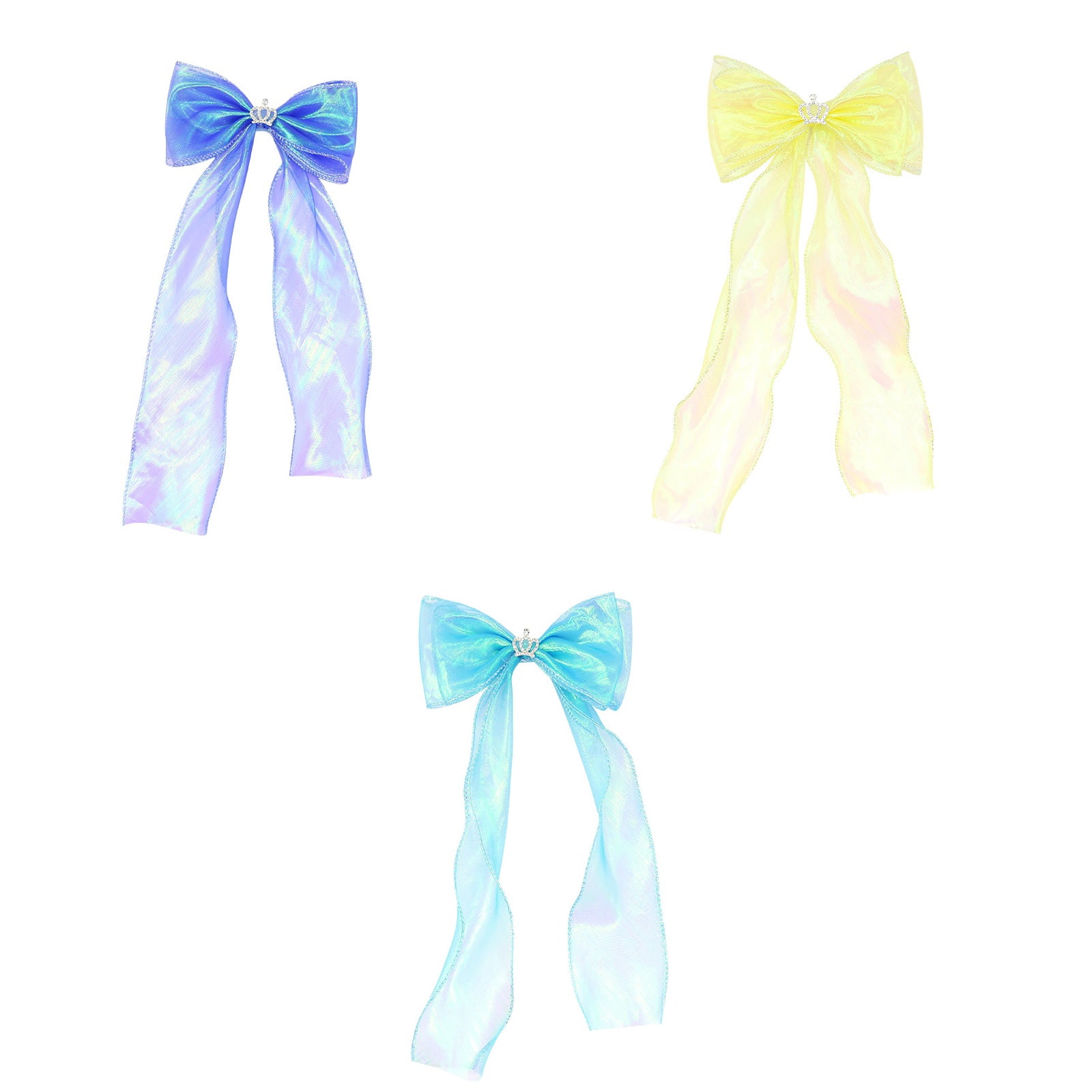 3 Pcs Hair Bows for Girls Colorful Ribbon Princess Bows Hair Barrettes ...