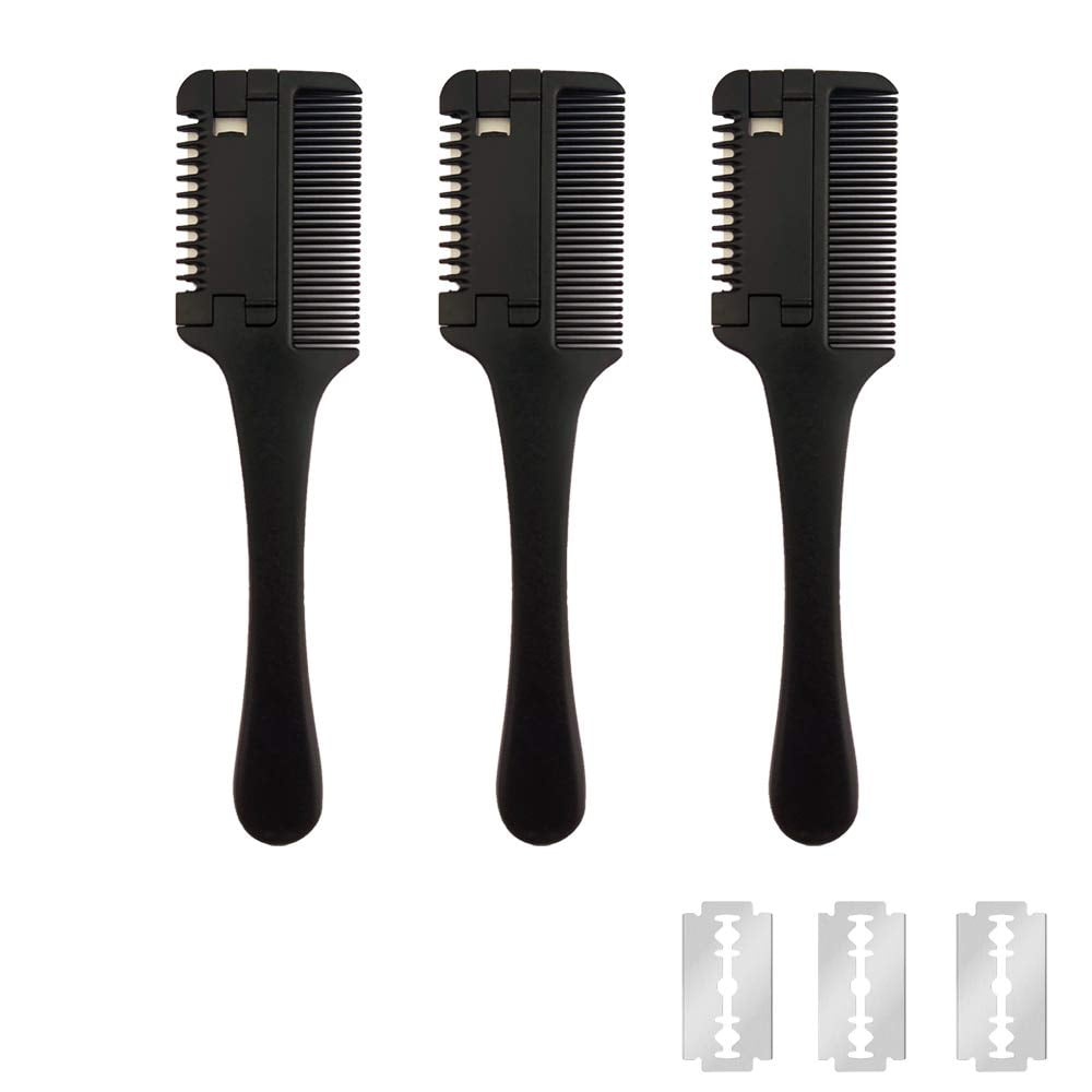 3 Pcs Hair Razor Combs for Hair Cutting, Removable Razor Hair Cutting ...