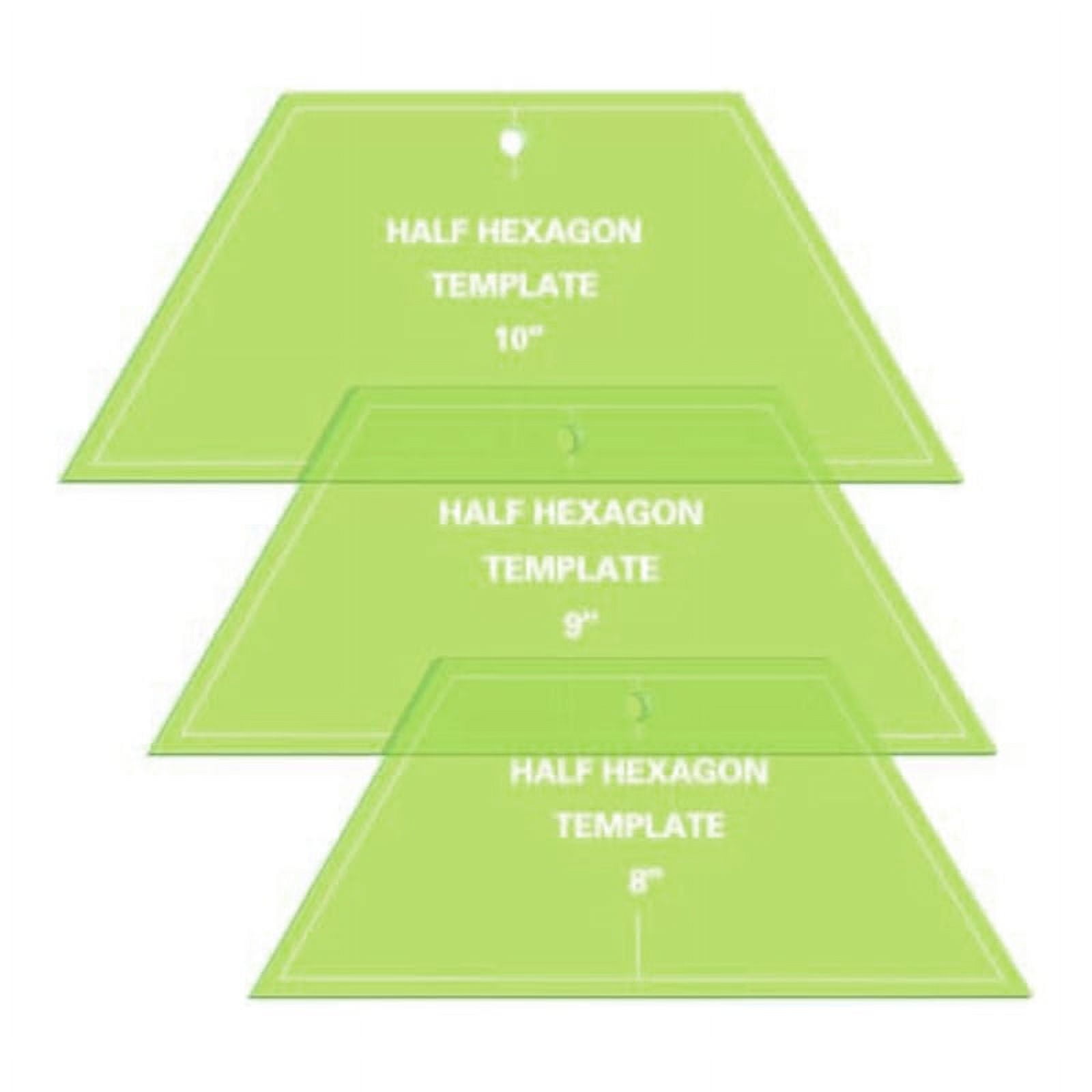 3 Pcs Half Hexagon Quilting Template Acrylic Quilting Template Ruler 8 ...