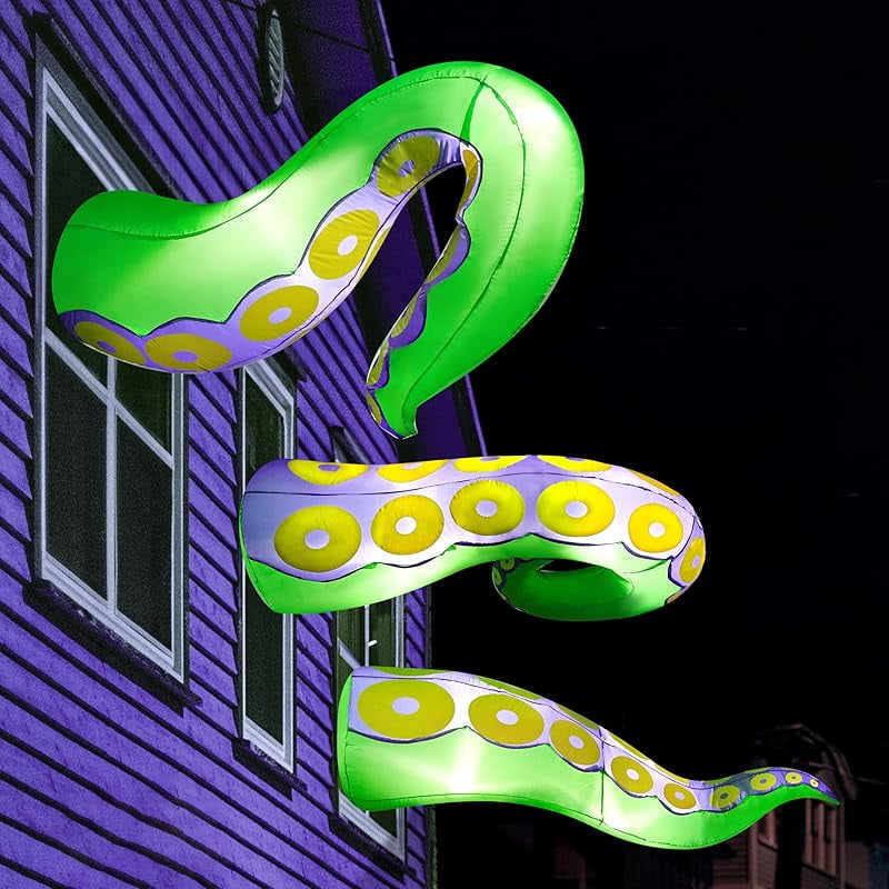 3 Pcs Halloween Inflatables Octopus Tentacle Outdoor Window Decorations ...