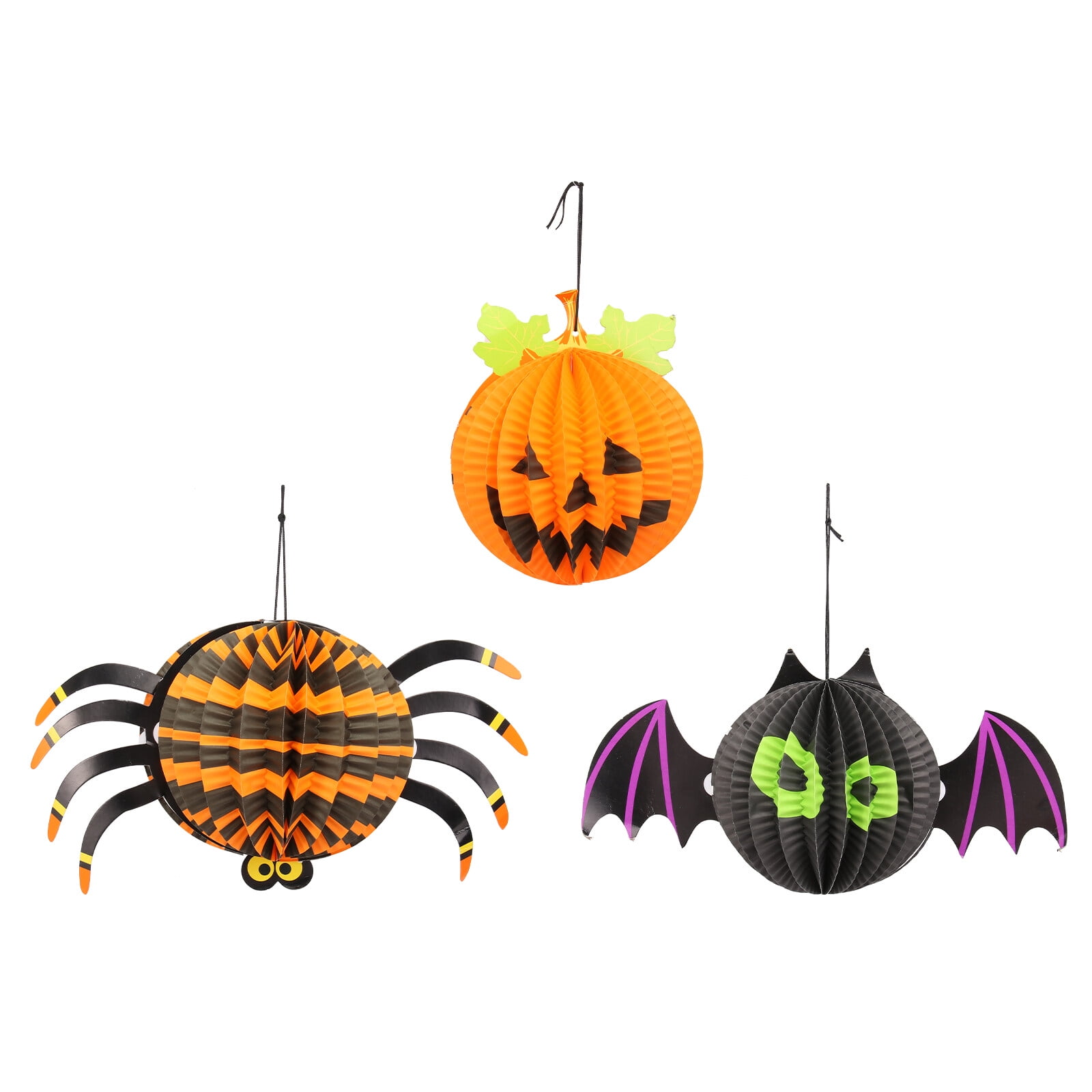3 Pcs Halloween Paper Lanterns Three-dimensional Halloween Spooky ...