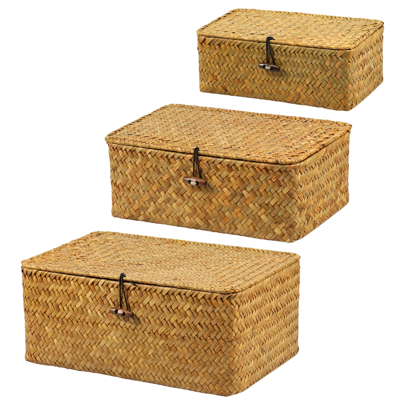 3 Pcs Hay Storage Basket Handmade Hay Woven Basket Sturdy Enduring ...