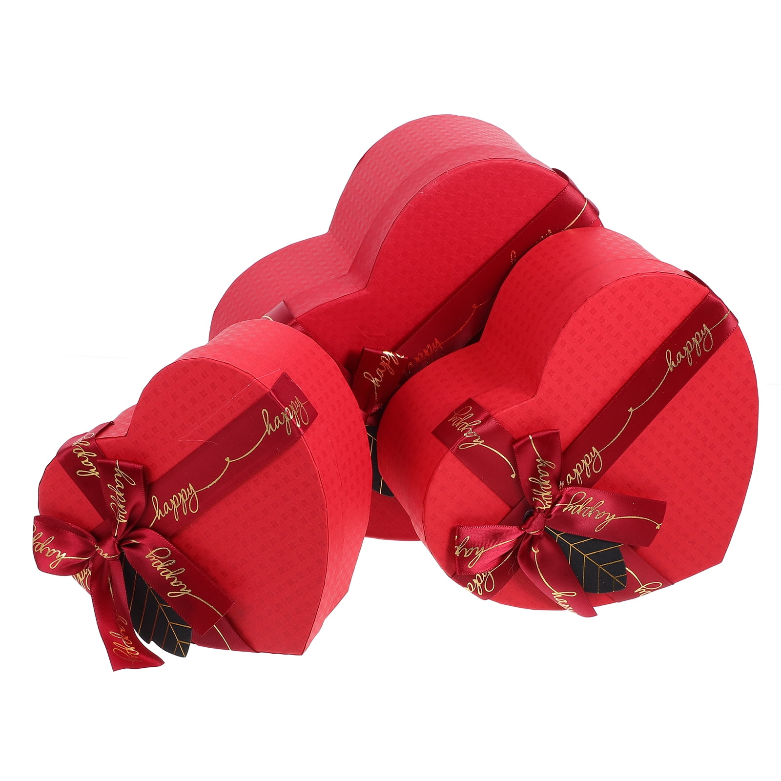 3 Pcs Heart Shaped Candy Storage Box Valentine Day Treat Boxes Birthday ...