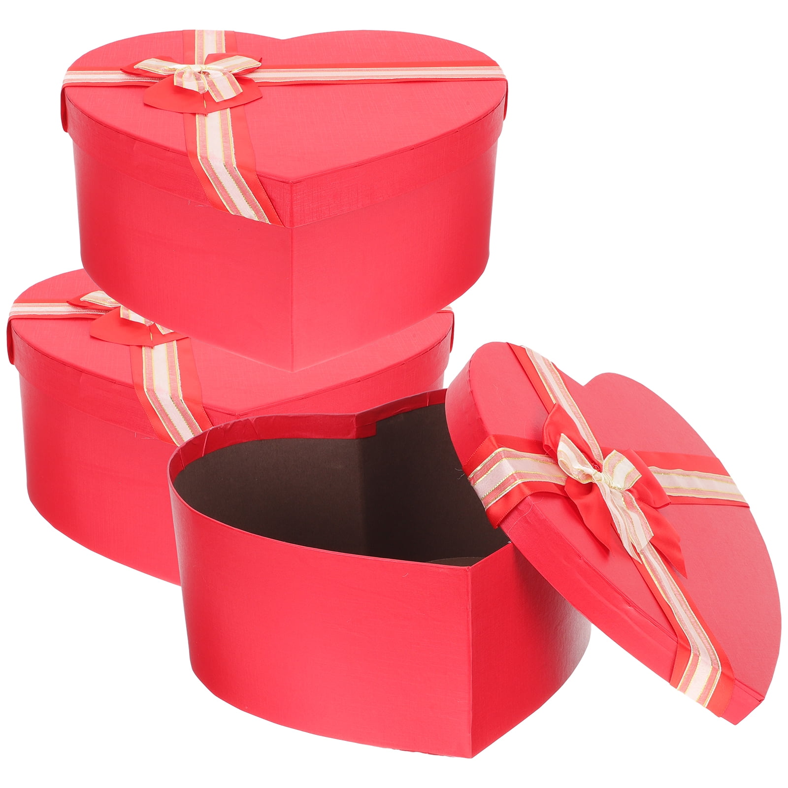 3 Pcs Heart Shaped Packaging Bags Treats Beautiful Gift Box Packing ...