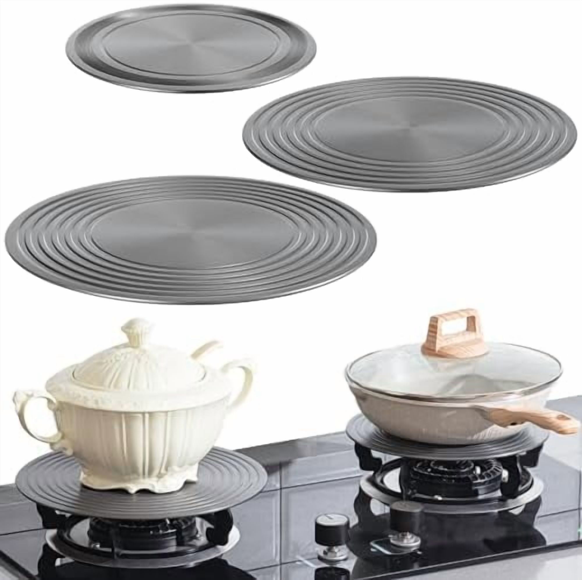 3 Pcs Heat Diffuser Set for Gas Stove 7.8/9.5/11''Round Induction ...