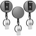 3 Pcs Heavy Duty Badge Reels Retractable Badge Holder, Metal ...