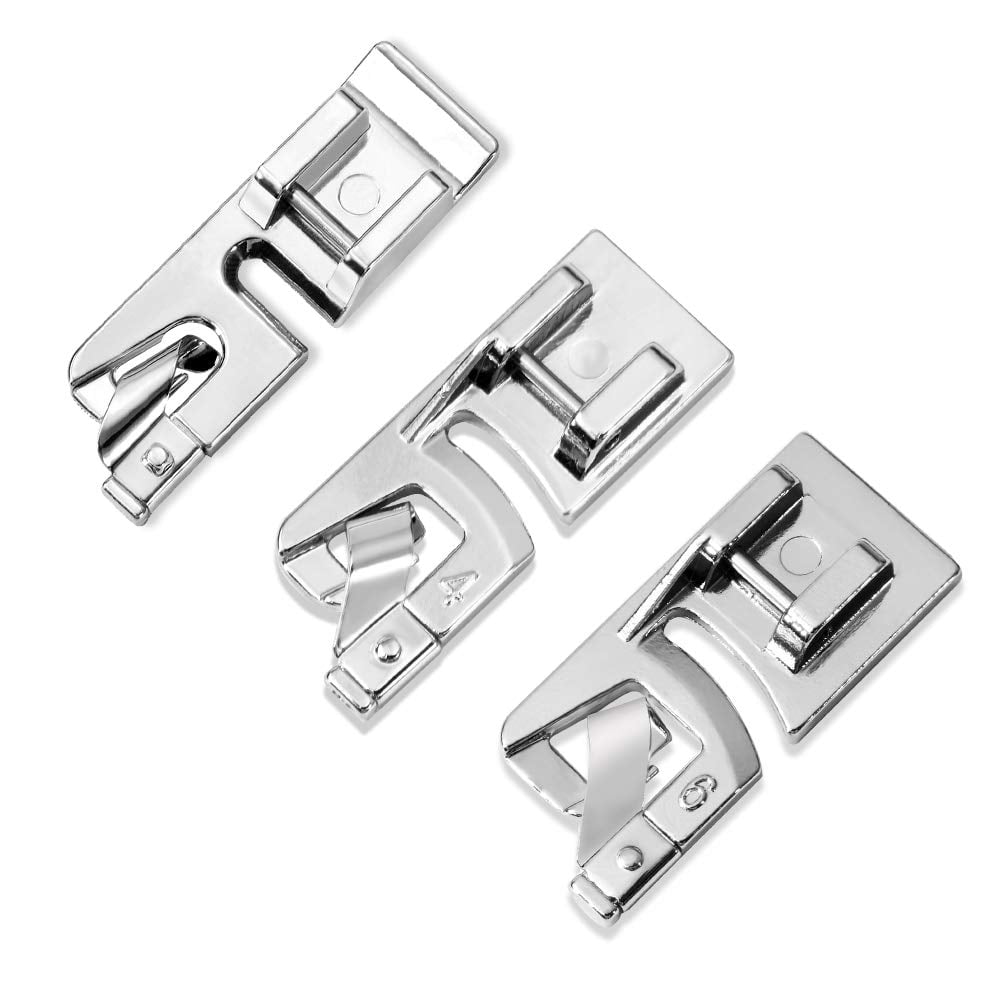 3 Pcs Hemming Foot Kit, Sewing Feet Kit, Rolled Hem Presser Foot Sewing ...