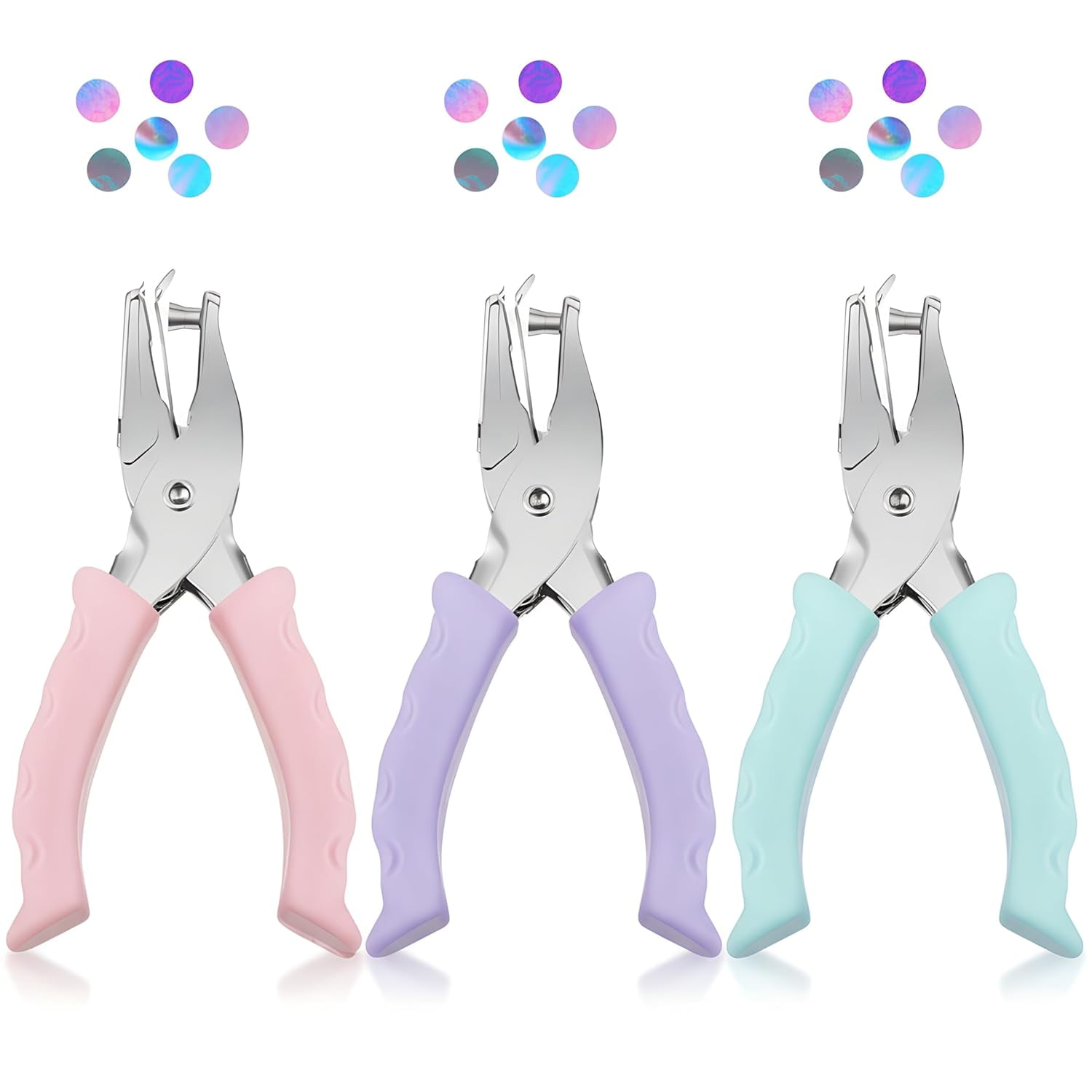 3 Pcs Hole Punch Shapes Single Hole Paper Punchers for Crafts Handheld ...