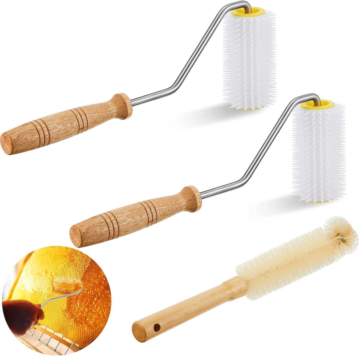 3 Pcs Honey Extractor Uncapping Needle Roller Beekeeping Honey ...