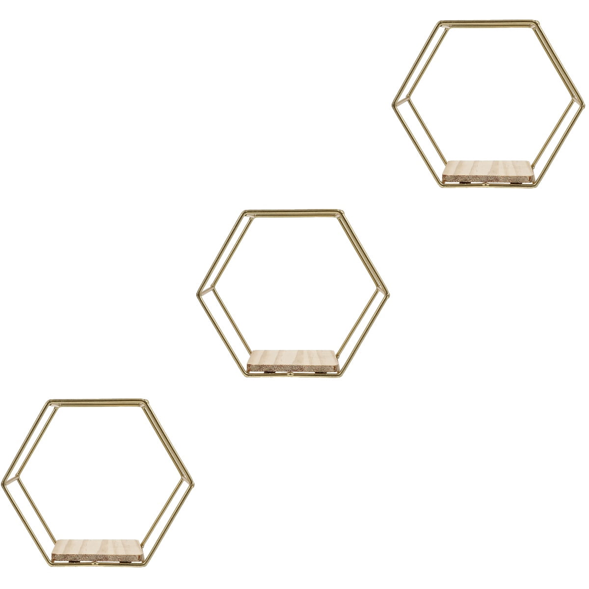 3 Pcs Honeycomb Shelves Hexagonal Rack Simple Style Storage Shape Shelf ...