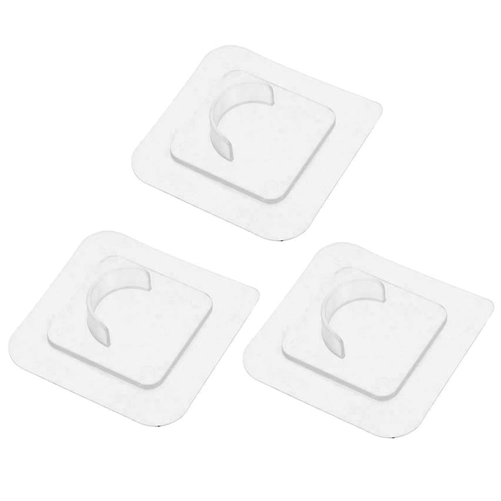 3 Pcs Hook Bracket Curtains Rods Abs Holders Adhesive Mount Retainer ...