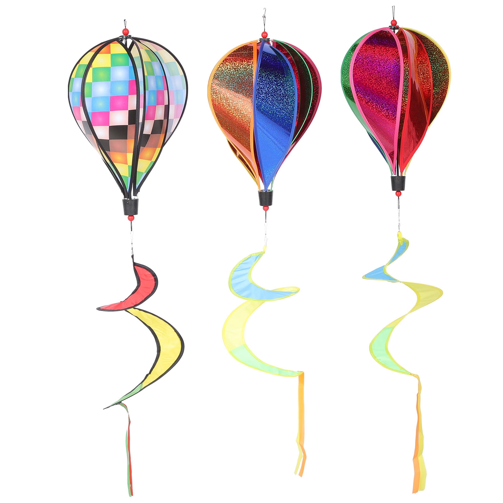3 Pcs Hot Air Balloon Wind Spinners Decoration Colorful Toy Windmill ...