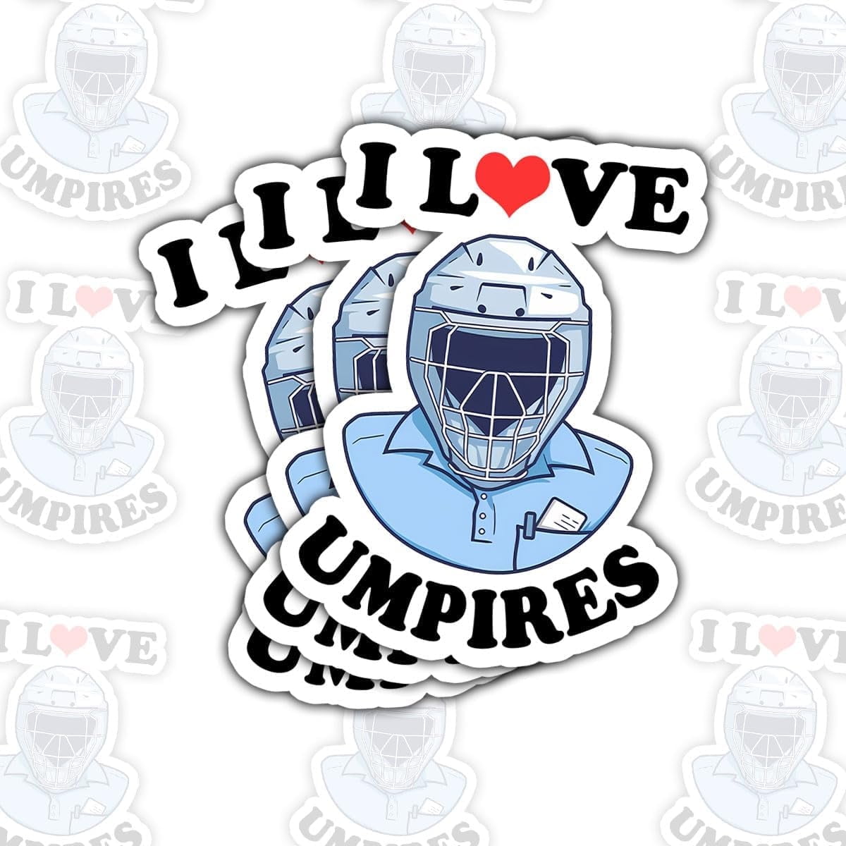 (3 Pcs) I Love Umpires Sticker - Sports Referee Baseball & Softball ...